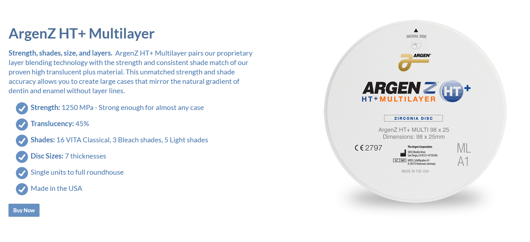 Argen HT+ Multilayer 98x22 A3